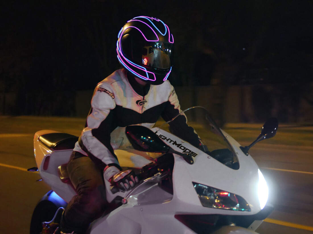 LightMode - leuchtende Nachrüstkits für Motorradhelme - MOTORRADonline.de